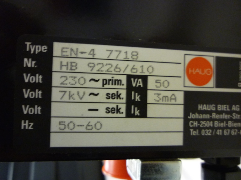 Haug EN-4 Ionizer Power supply 230V 50/60Hz-7 kV – Toolex