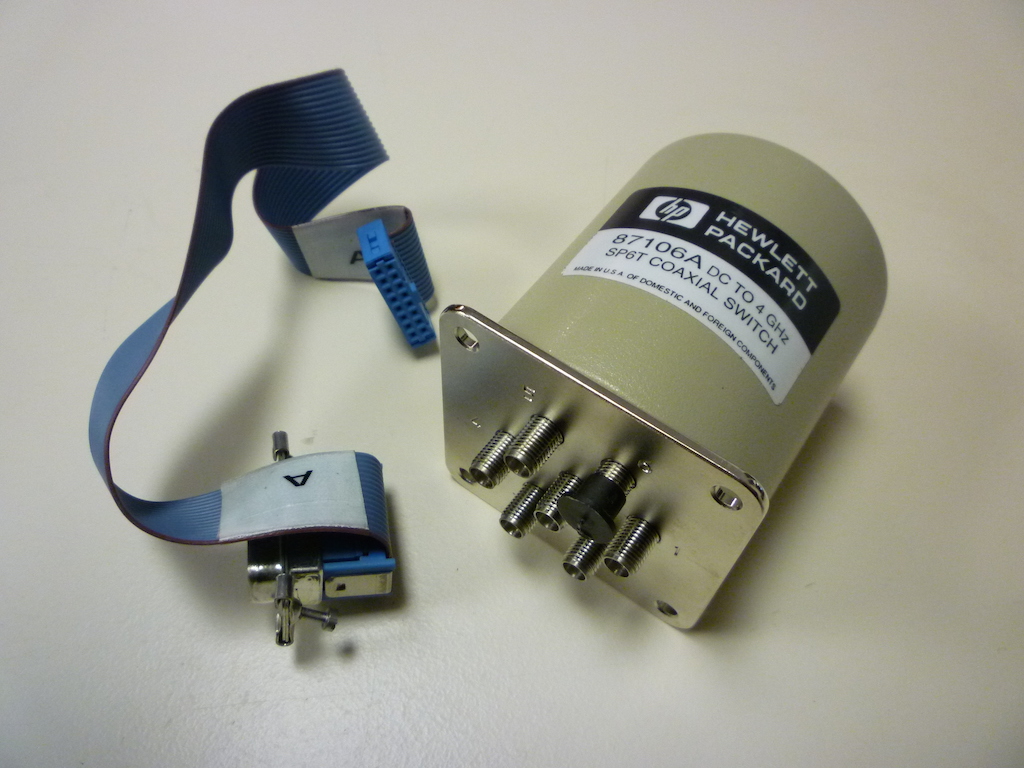 Hewlett Packard SP6T 87106A Multiport coaxial switch DC to 4 GHz - Toolex