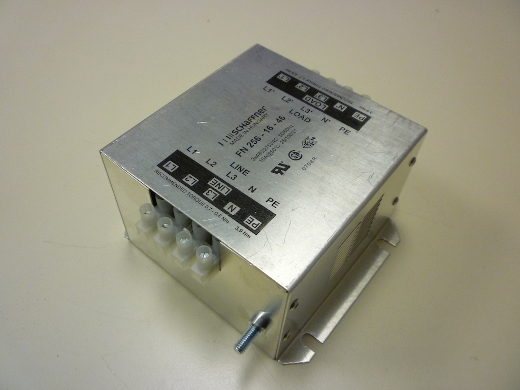 Schaffner FN256-16-46 Line filter 3x480/275VAC 50/60Hz 16A 50 deg - Toolex